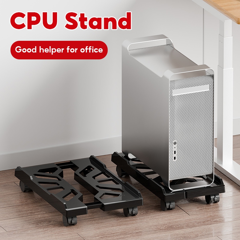 Adjustable CPU Stand with 4 Lockable Wheels - Fits Tower/Desktop CPU ...