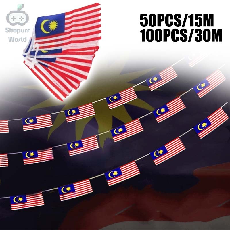 Bendera Malaysia String Flag 15 meter - Jalur Gemilang Bunting for ...