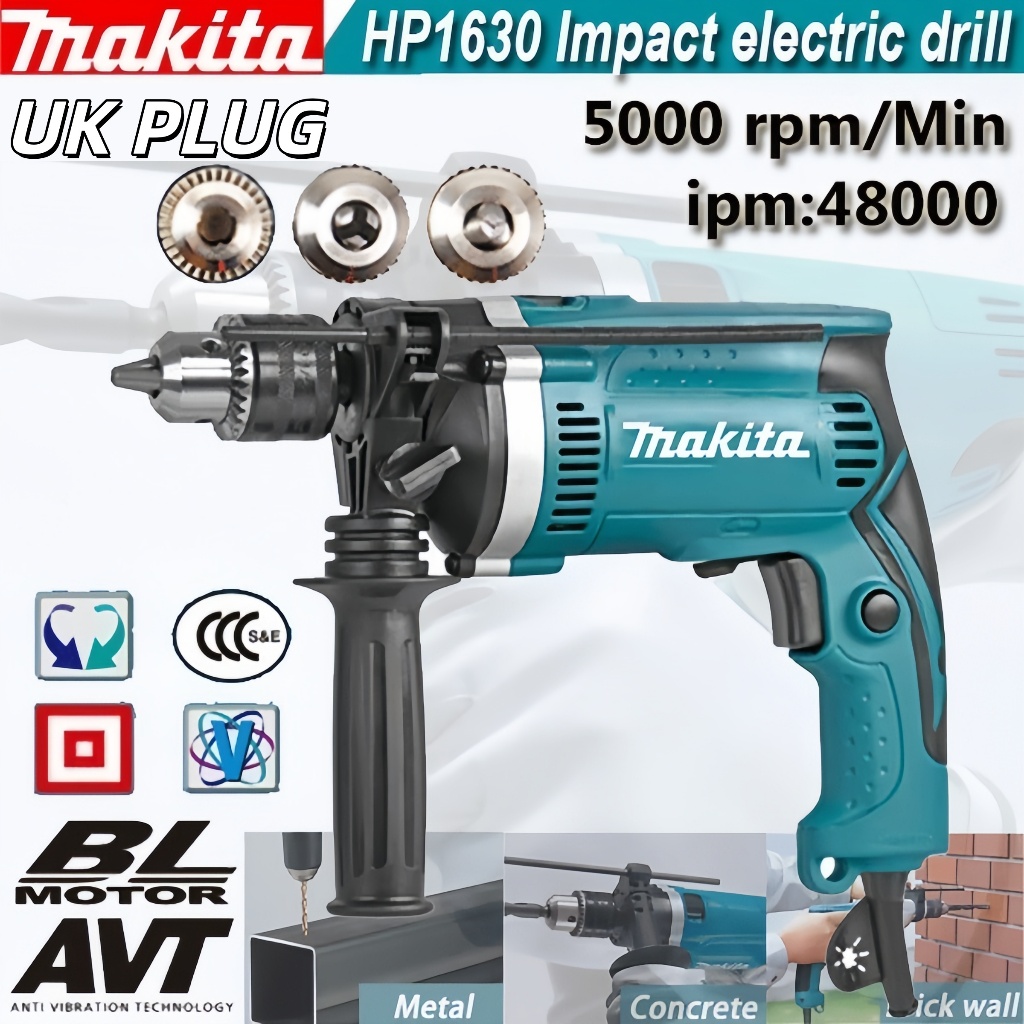 Makita HP1630 220V UK Plug 48000ipm Electric Impact Drill 1000W 5000rpm ...