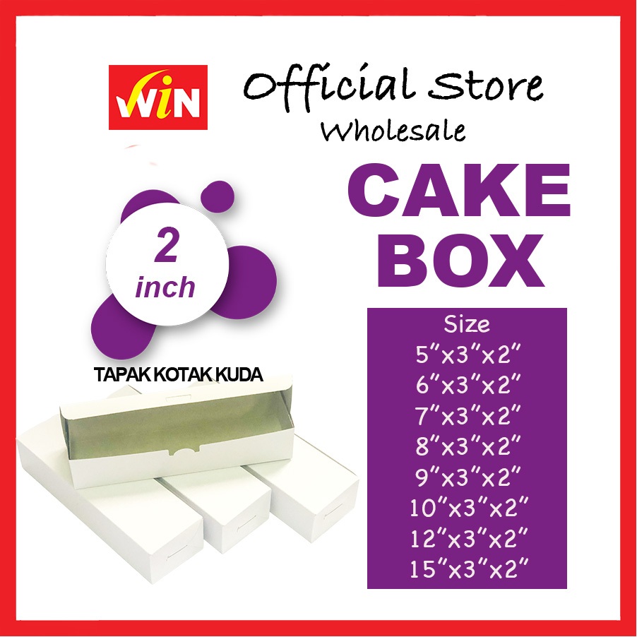 Kotak Putih Kek Tapak Kuda / Roti John / Kek Roll / Kek Brownies / Kek ...
