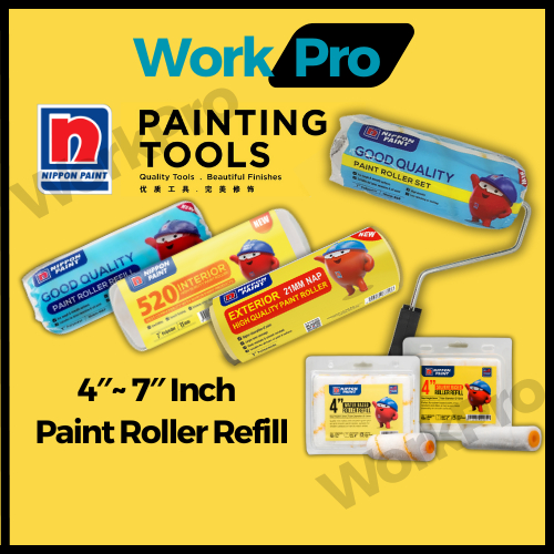 Nippon Paint Roller Refill Roller/4"&7"Inch/ Polyester Roller Refill ...