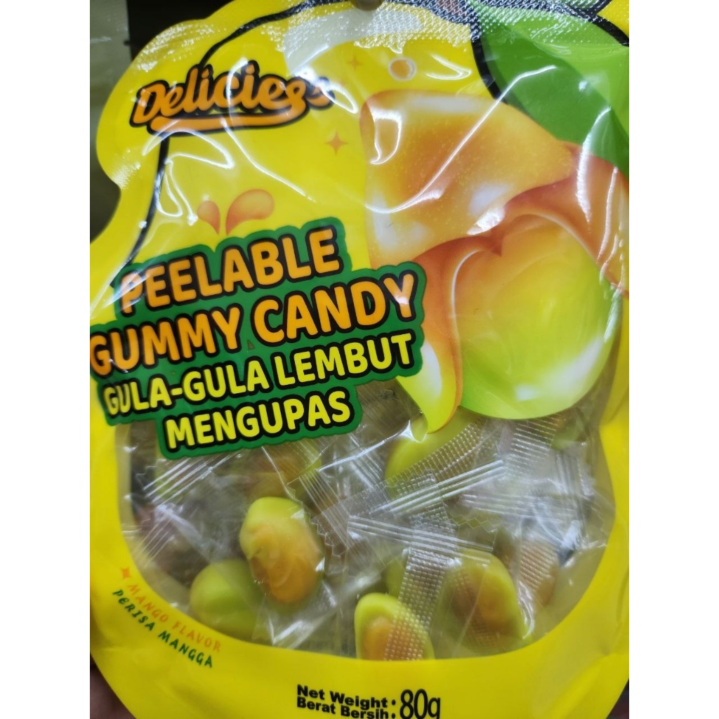 Delicies Peelable Gummy Candy – Gula-Gula Lembut Mengupas Perisa Mangga ...