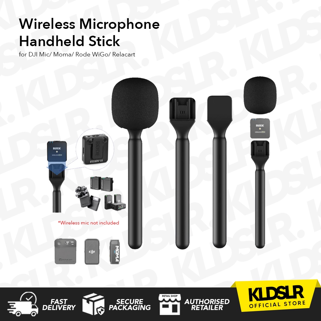 Wireless Microphone Handheld Stick - Compatible with DJI Mic, Rode GO ...