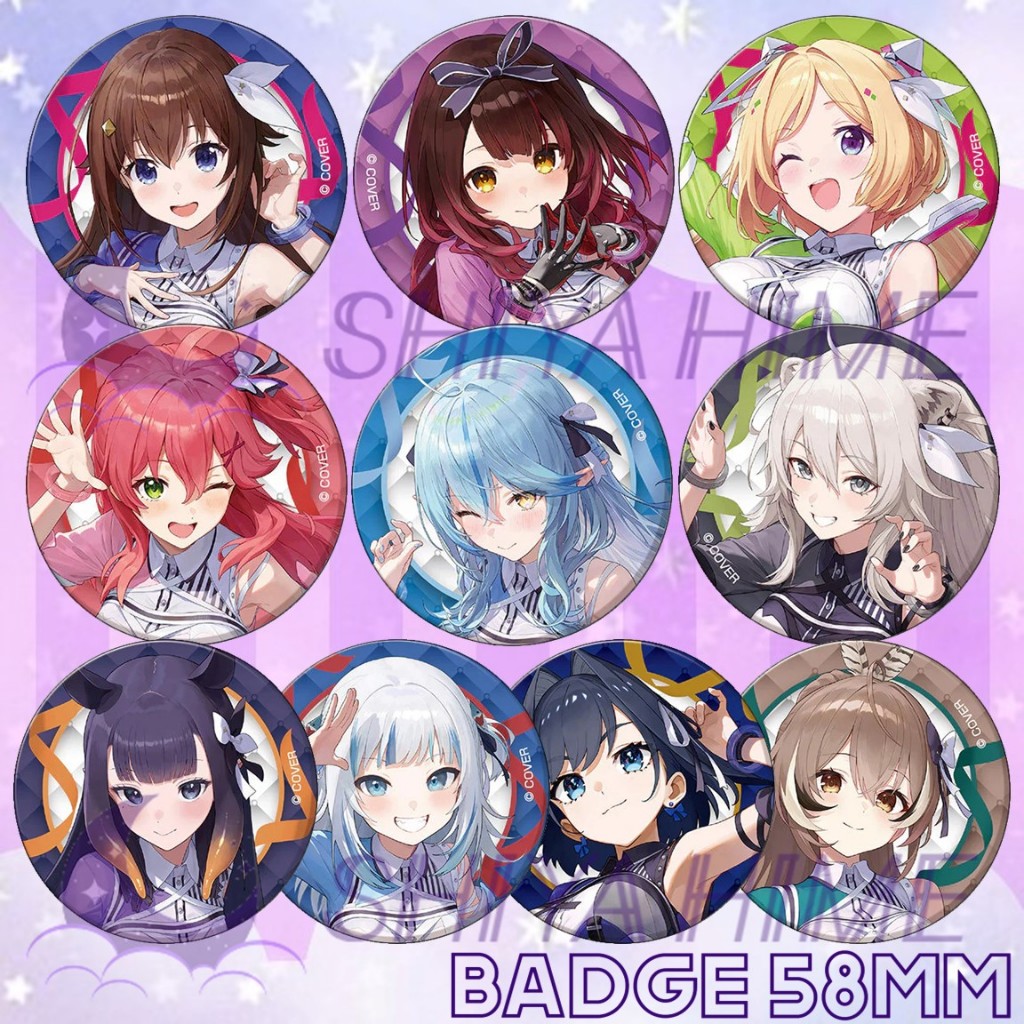 Hololive 虚拟主播 VTuber Anime Button Badge 动漫周边徽章胸章 58mm Sora Aki Miko ...