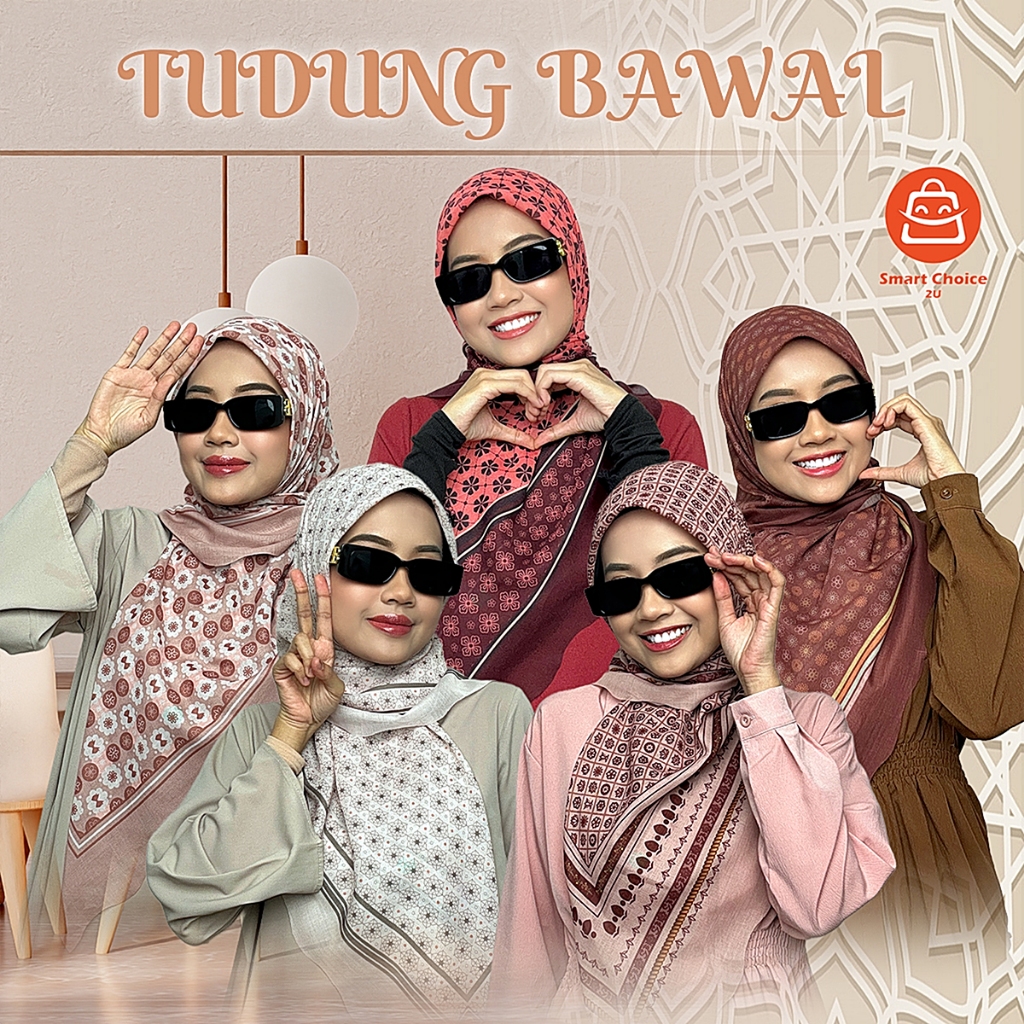 33 Design Cantik Bercorak Tudung Bawal Cotton Voile | Shopee Malaysia