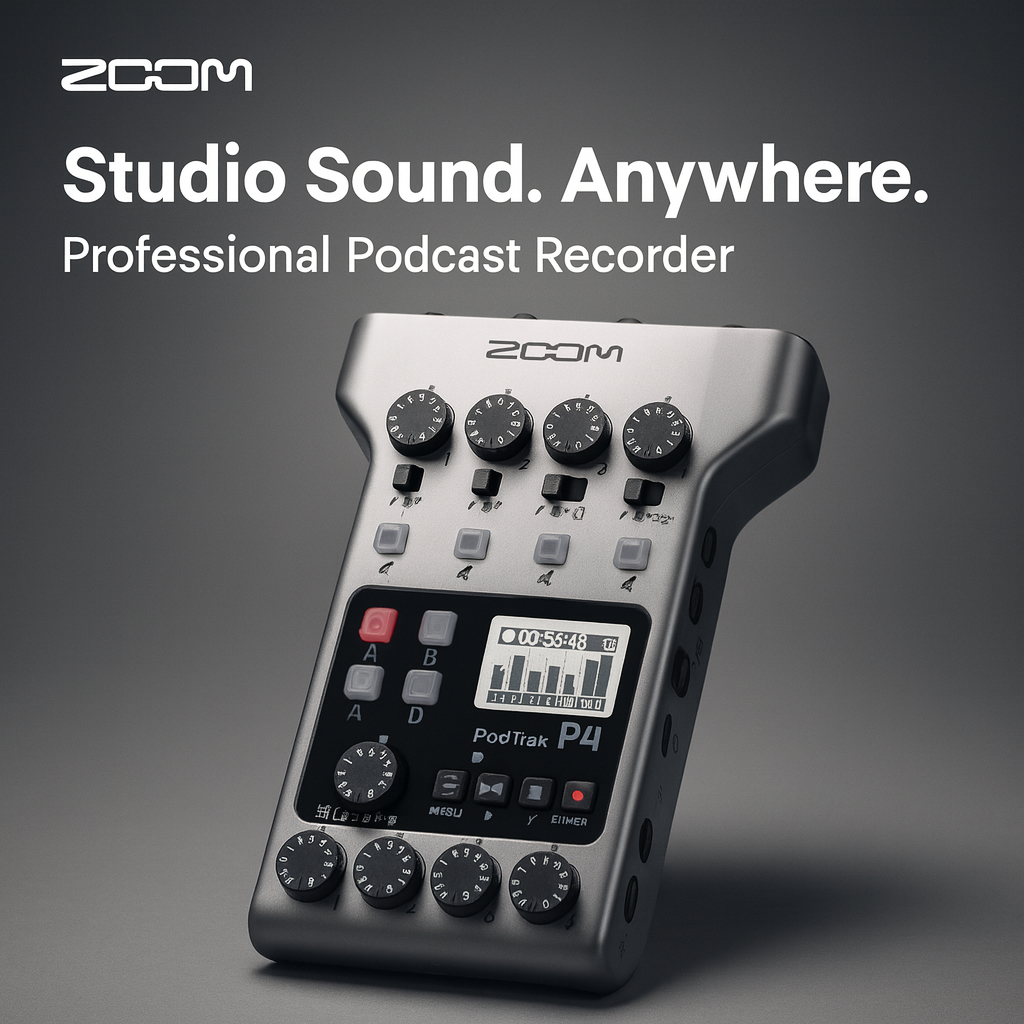 Zoom PodTrak P4 Podcast Recorder – Pro Audio Interface for Live ...
