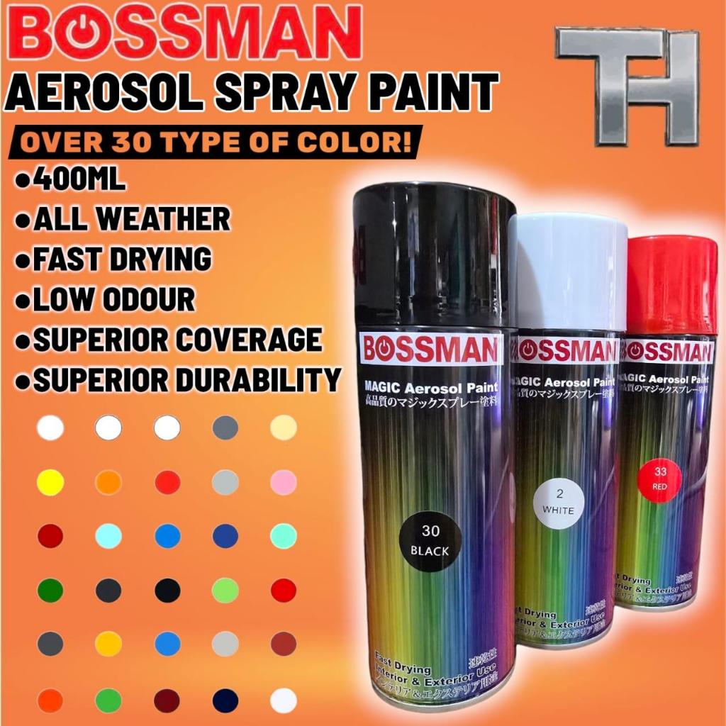 *READY STOCK*BOSSMAN 400ML MAGIC AEROSOL SPRAY PAINT #STANDARD COLOURS ...