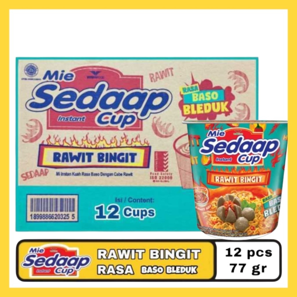 Mie Sedaap Cup Baso Bleduk Mie Kuah 77g(Kemasan Karton) | Shopee Malaysia