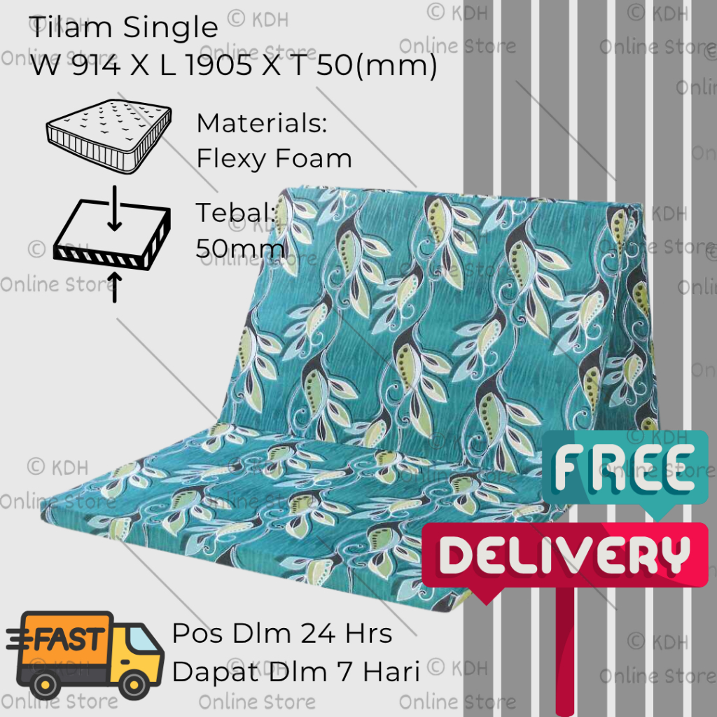 🔥Tilam Single Size Foam Tebal Kain Damask Lembut & Selesa | Tilam ...