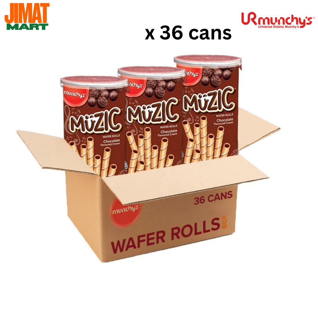 Munchy's Muzic Wafer Rolls 1 Carton 36 cans - Chocolate (85g x 36 ...