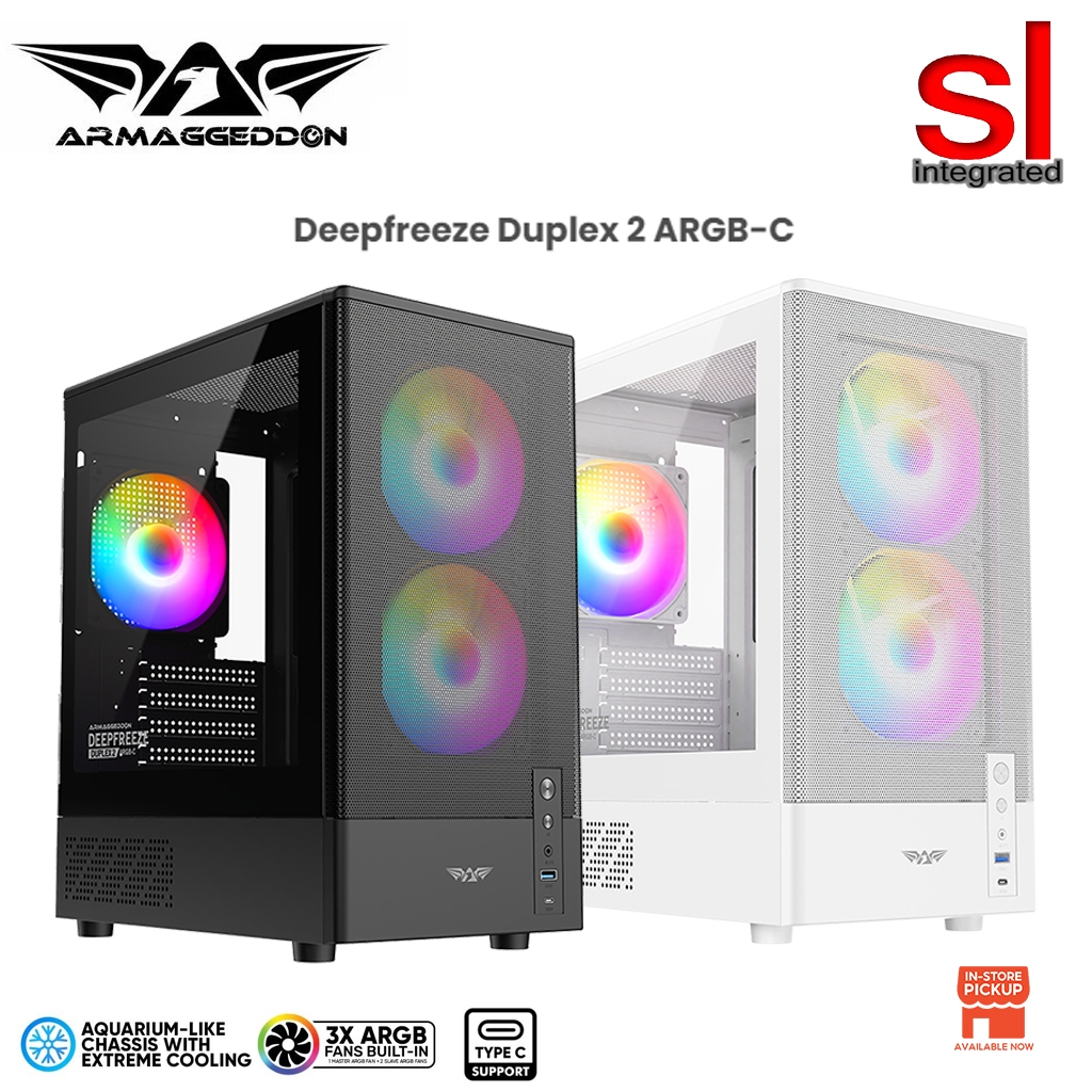 Armaggeddon Deepfreeze Duplex 2 ARGB-C M-ATX Gaming Casing (With 3 ARGB ...