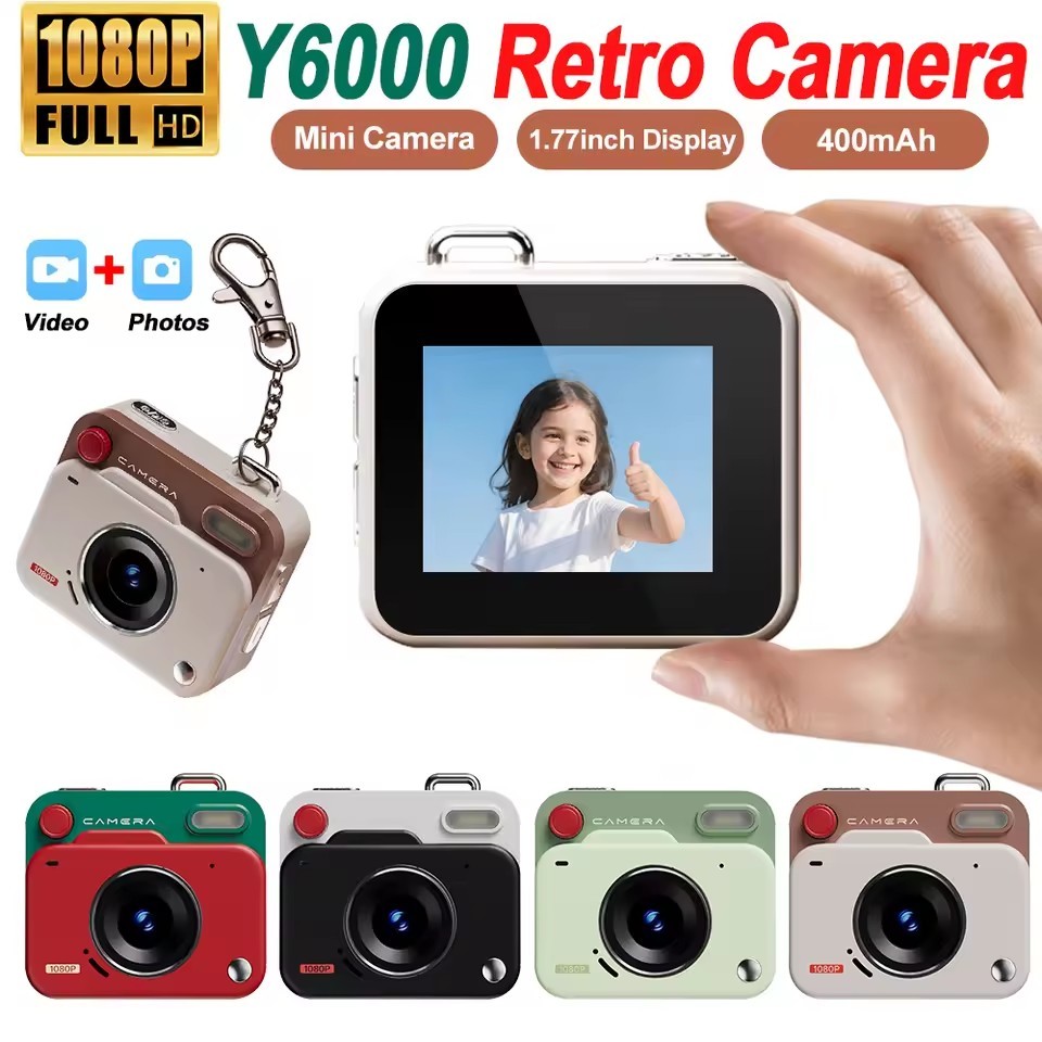Retro Mini Camera 1080P HD Portable Indoor/Outdoor Small Camera with ...