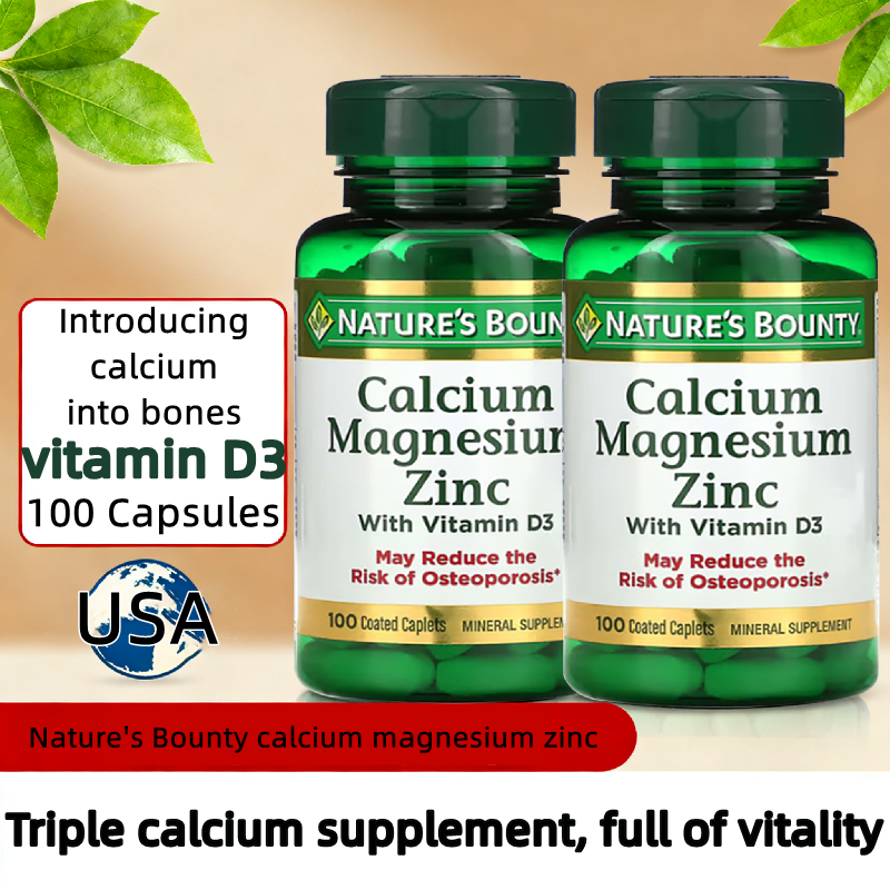 Nature's Bounty Calcium Magnesium Zinc 100Tablets Vitamin D3 Growth ...