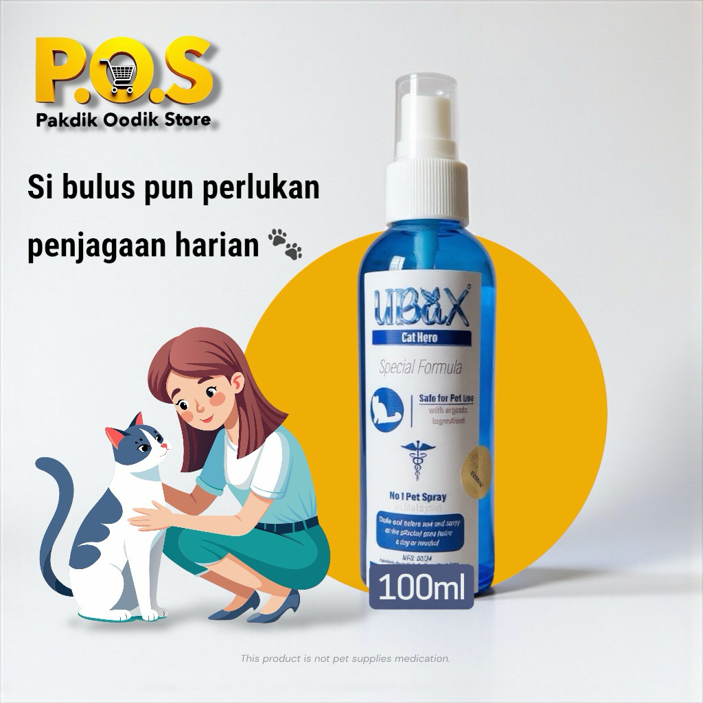 Ubax Cat Hero Spray Kucing | Rawat Luka, Kurap, Kutu, Kudis, Selsema ...