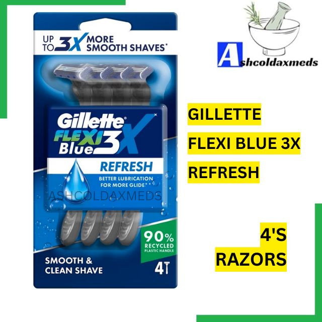 Gillette Flexi Blue 3X Refresh (4's Razor) | Shopee Malaysia