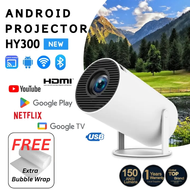 Smart Projector HY300 wireless 4K HD WiFi Smart LCD LED Portable Mini ...