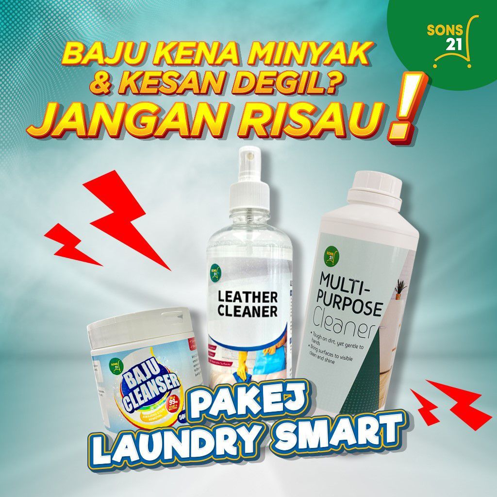 SONS21 Pakej Laundry Smart - Set Pembersih Baju & Rumah Lengkap (Baju ...