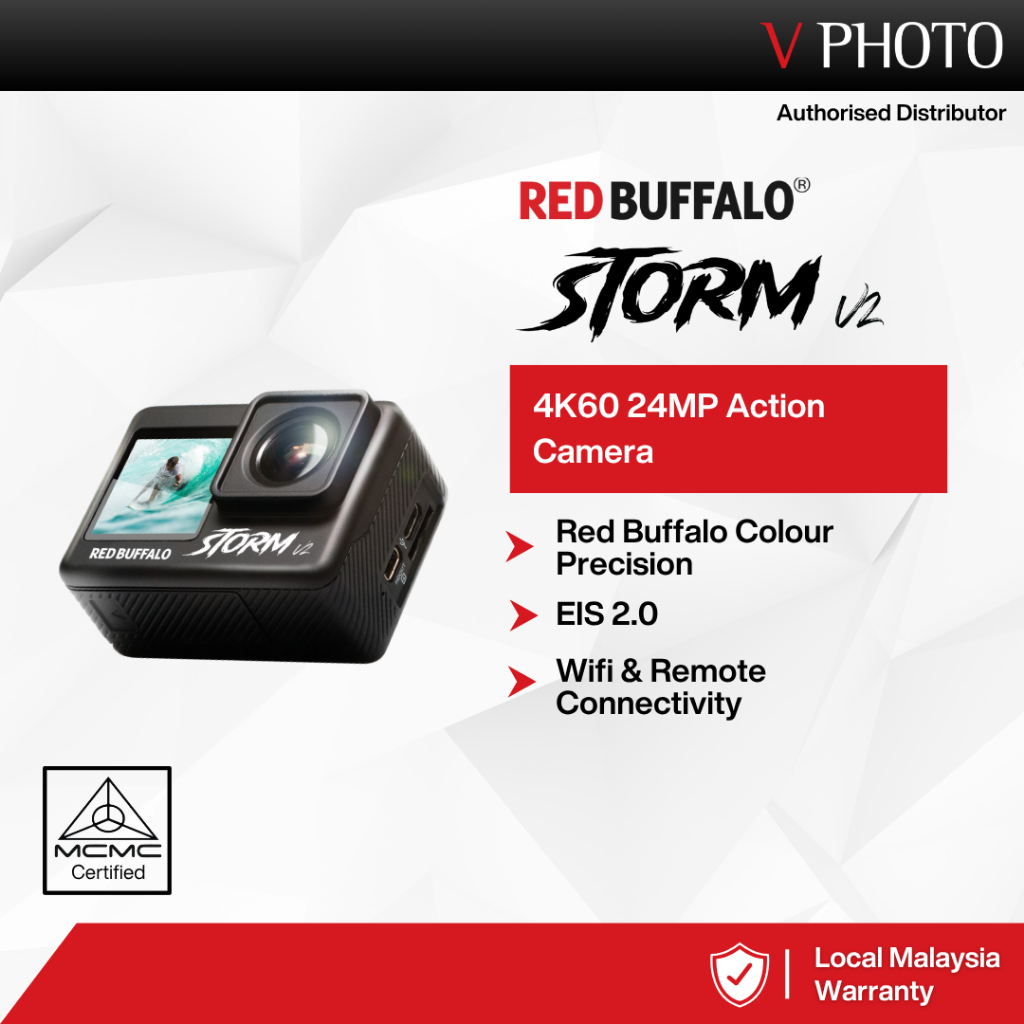 [NEW] RED BUFFALO AC STORM V2 ACTION CAMERA COMPACT VLOG CAMERA SET ...