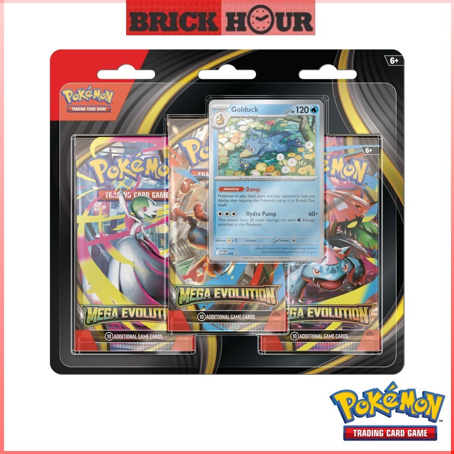 Pokemon TCG: Mega Evolution - Three-Booster Blister (Golduck) | Shopee ...
