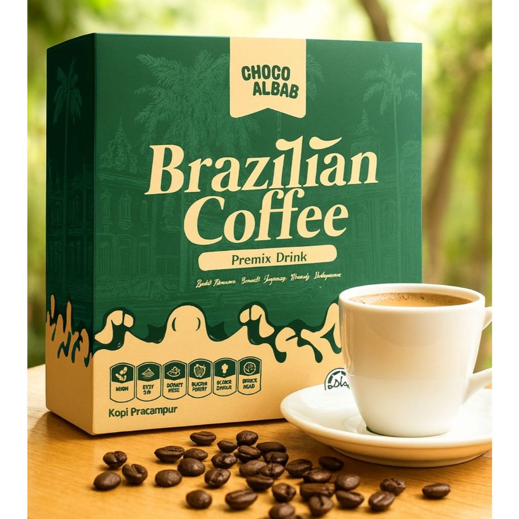 Choco Albab Brazilian Coffee (500g) – 20 Sachets | Rich & Smooth Premix ...