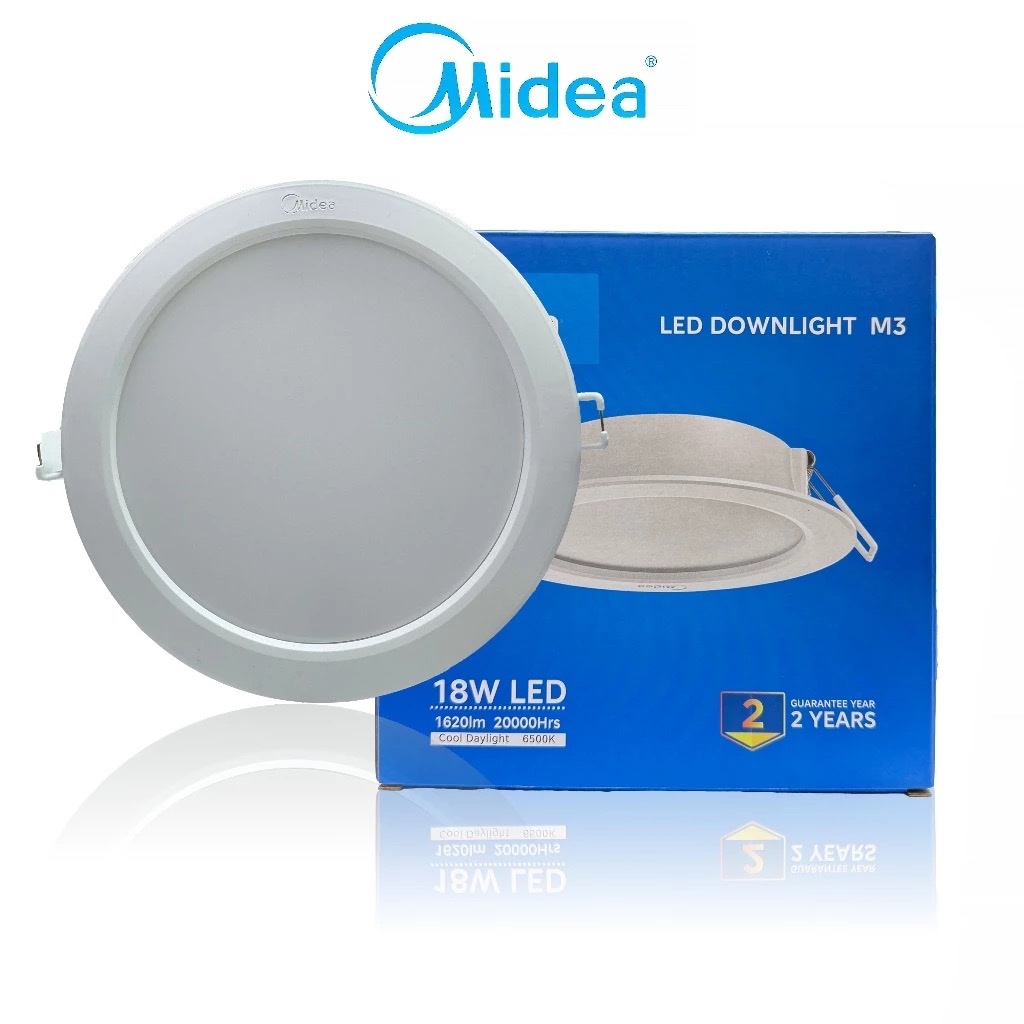 Midea M3 Series 18w 6" LED Downlight Round Type 4000K / 6500K | Shopee ...
