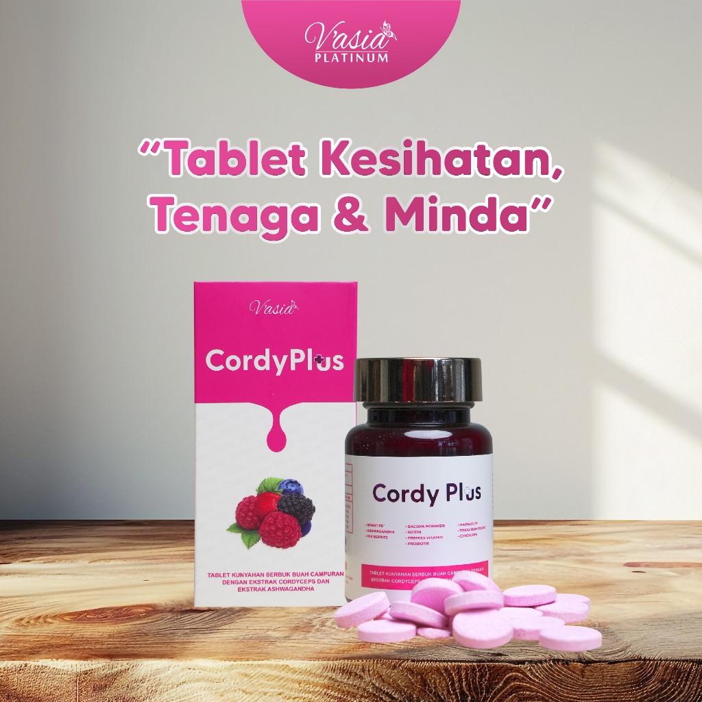 V'ASIA CORDY PLUS - TABLET KUNYAHAN SERBUK BUAH CAMPURAN DENGAN EKSTRAK ...