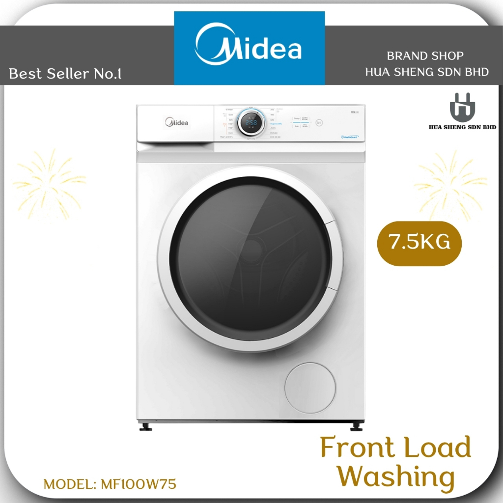 Midea Front Load Washing Machine Washer (7kg) MF100W75 7.5kg | Shopee ...
