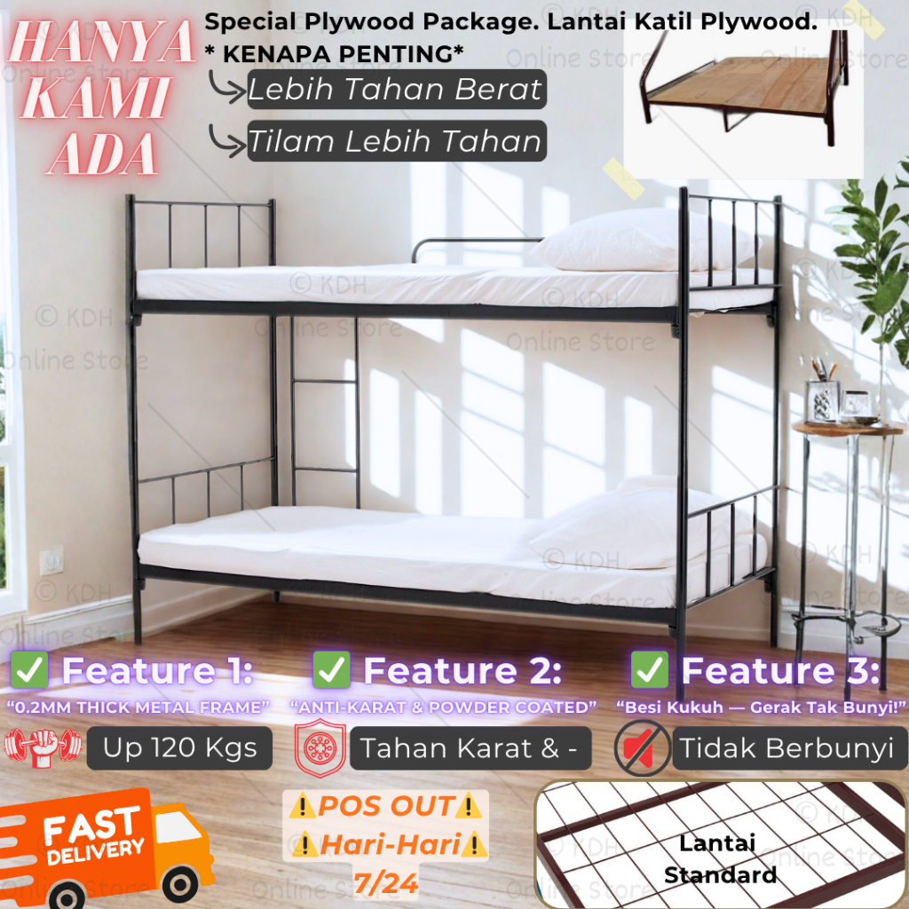 🔥 Katil Dua Tingkat Besi / Bunk Bed Besi Double Decker KD 510 –Single ...