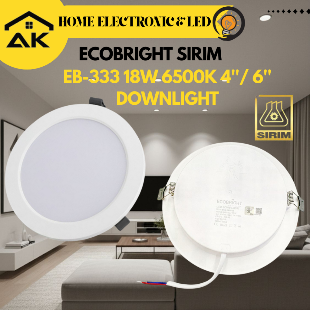 ECOBRIGHT ROUND SIRIM EB-333 18W 6500K 6'' DOWNLIGHT( RECESSED) | Lampu ...