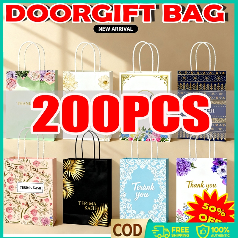 【Big Sales】Beg Goodies 200pcs Beg Goodies Perkahwinan Beg Kertas Hadiah ...