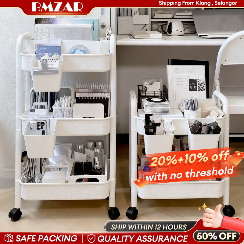 Home Storage Trolley Rak Utility Cart Rolling Trolley Rack Shelf Duper ...