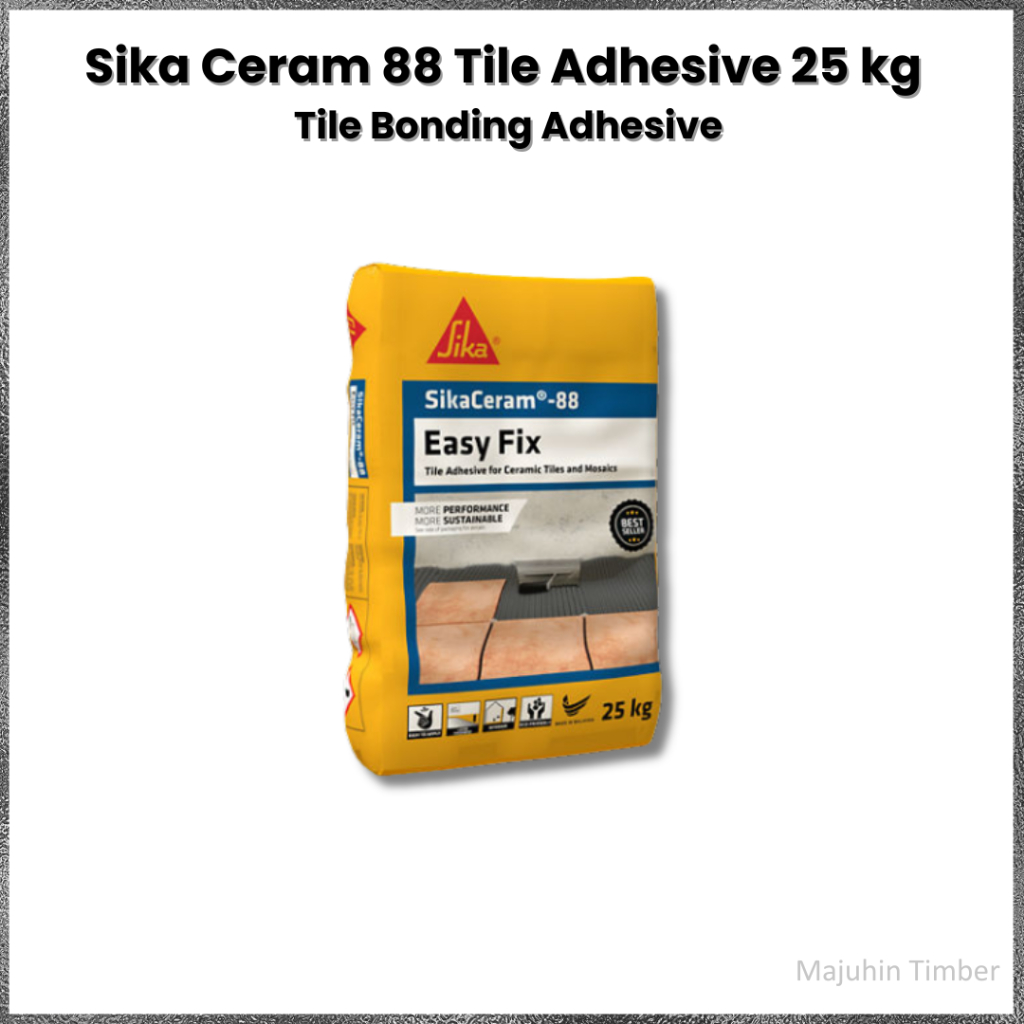 Majuhin Timber Sika Ceram 88 Tile Adhesive 25 kg | Cement-Gum Premium ...