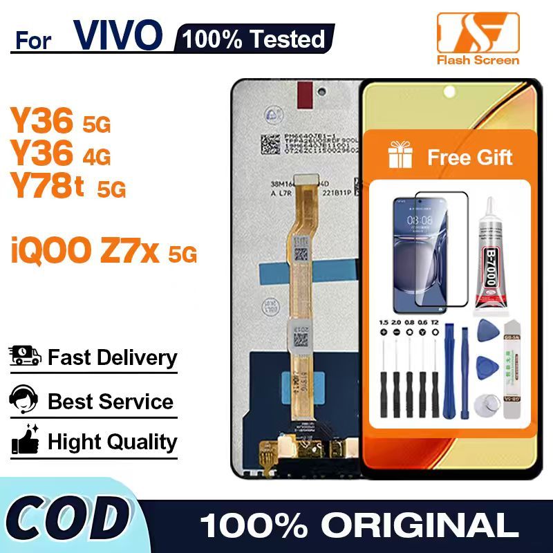 ORI LCD VIVO Y36 5G/ Y36 4G/ Y78t 5G/ iQOO Z7x High-Quality Digitizer ...