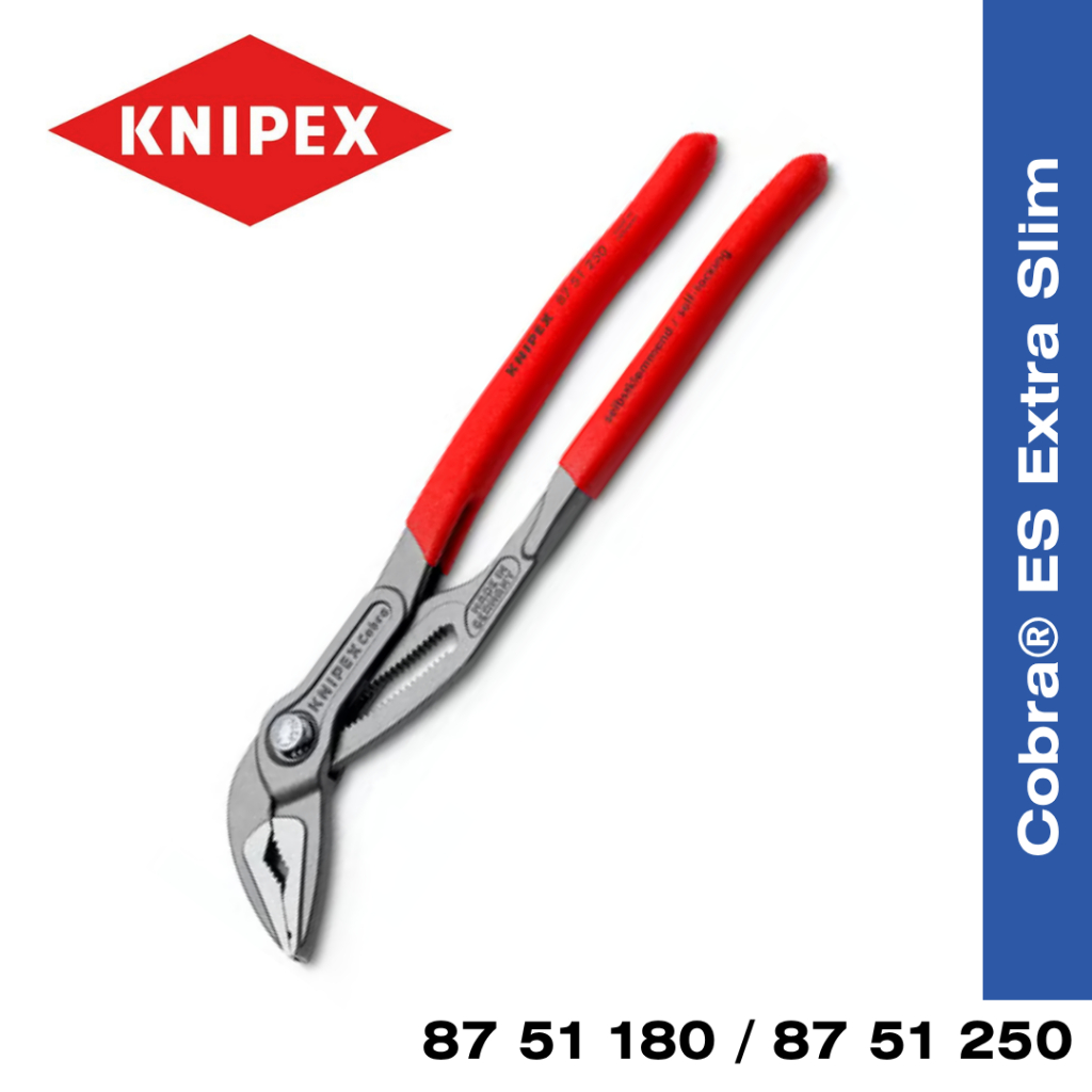 KNIPEX Cobra ® ES Water Pump Pliers Extra Slim 87 51 180 / 87 51 250 ...