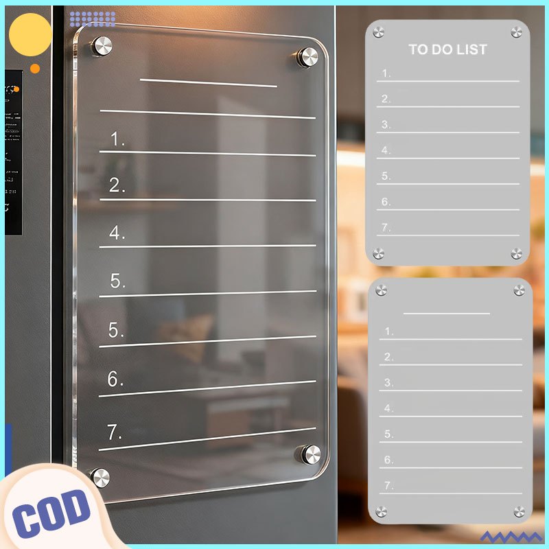 Fridge Note Magnet Clear Acrylic Dry Erase Board Weekly Planner ...