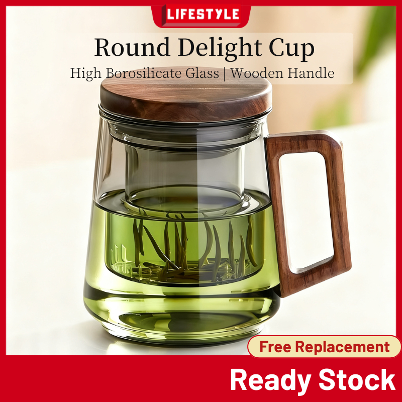 LIFESTYLE Round Delight Cup Cawan Teh Kaca Buah buahan Bunga Cawan Kopi ...