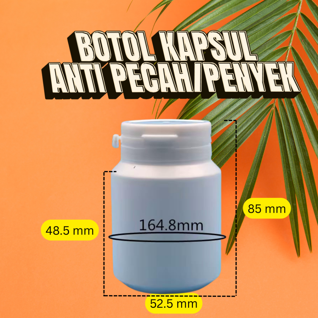 Botol Kapsul Supplement Anti Pecah Penyek 100ml HDPE Plastik Bebas ...