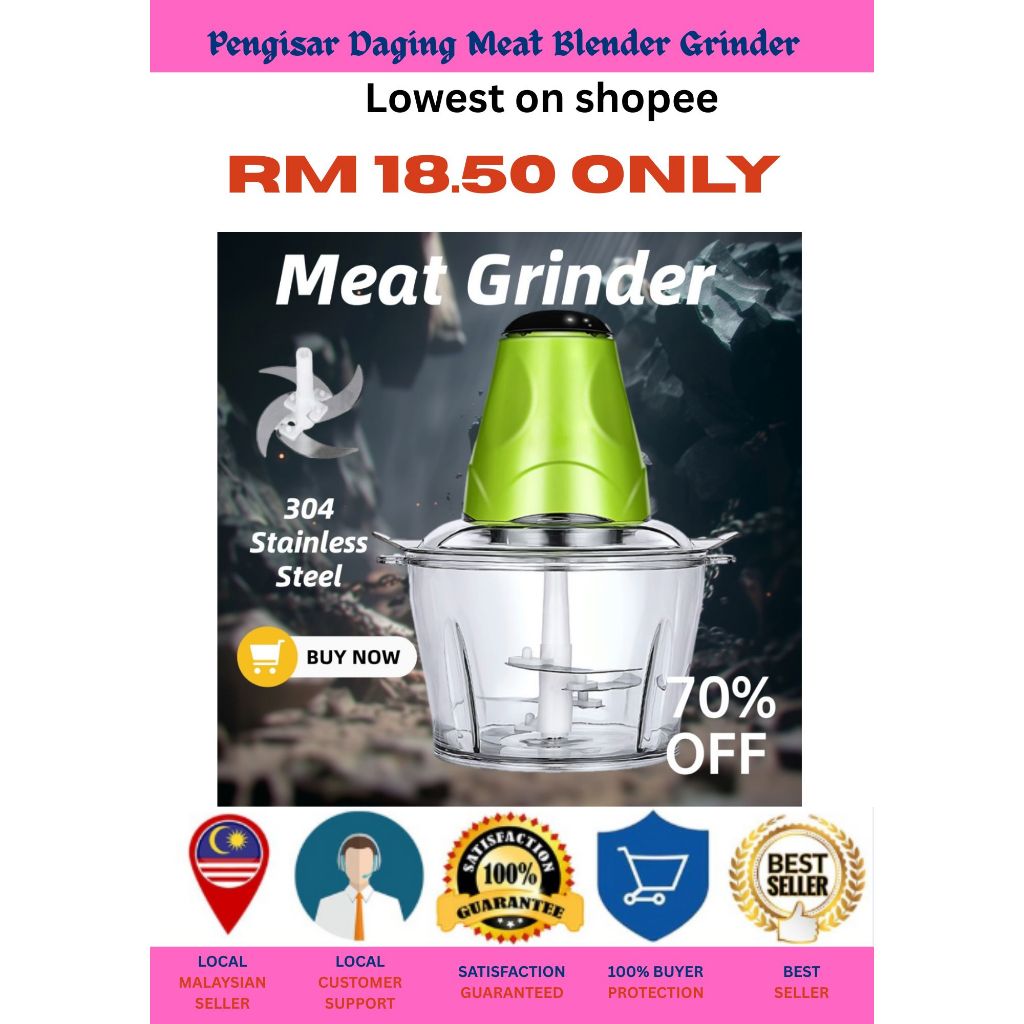2L Capacity Electric Grinder Food Mincer Vegetables Chopper Slicer ...