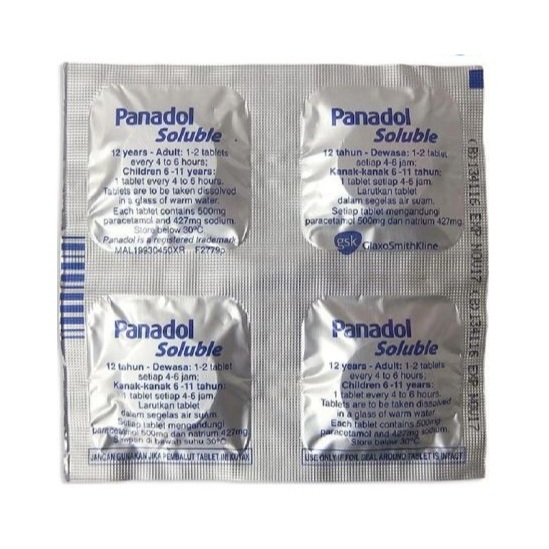 PANADOL SOLUBLE 4S/STP [For Pain & Fever due to Cold Flu] | Shopee Malaysia