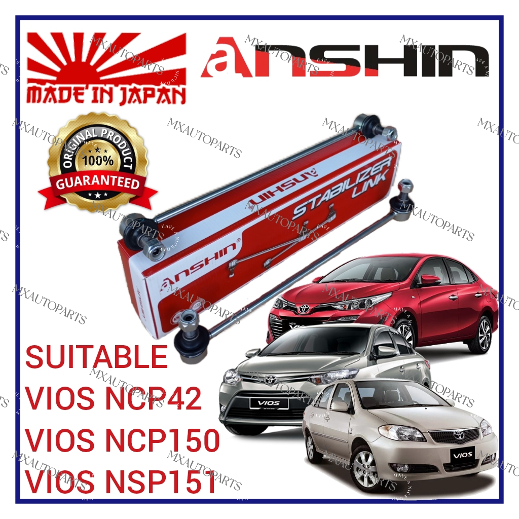 ORIGINAL ANSHIN JAPAN FRONT STABILIZER LINK TOYOTA VIOS NCP42 NCP150 ...