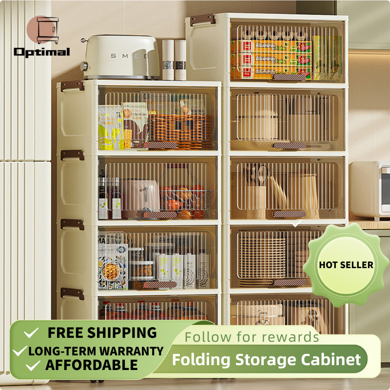 Thickened Foldable Flip-Top Storage Cabinet Portable Storage Box Multi ...