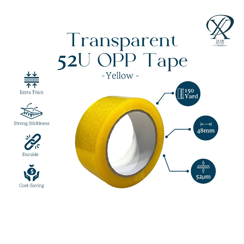 Premium High Quality Transparent OPP Tape (Yellow) 48mm (Office/Factory ...
