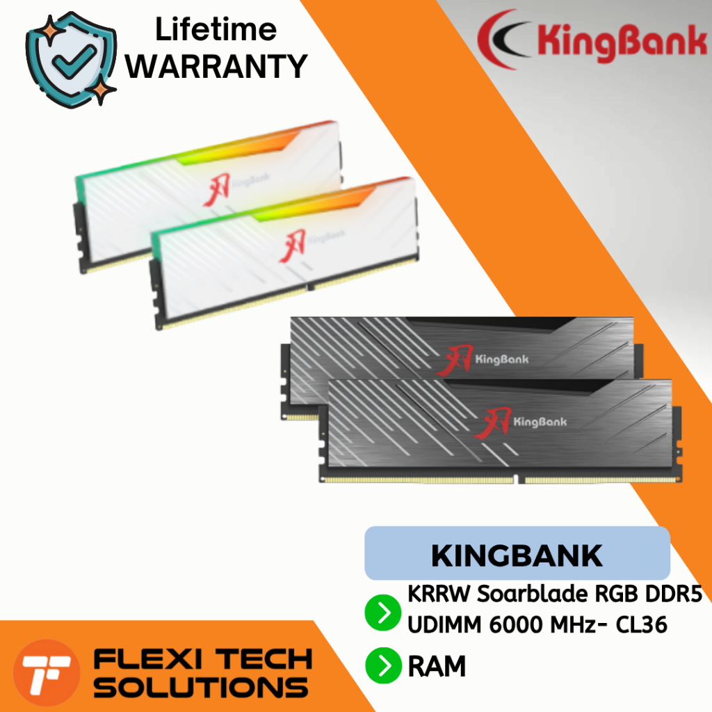 KINGBANK KRXB/KRRW SoarBlade Heatsink UDIMM 6000 MHz - CL36 32GB (16GB ...