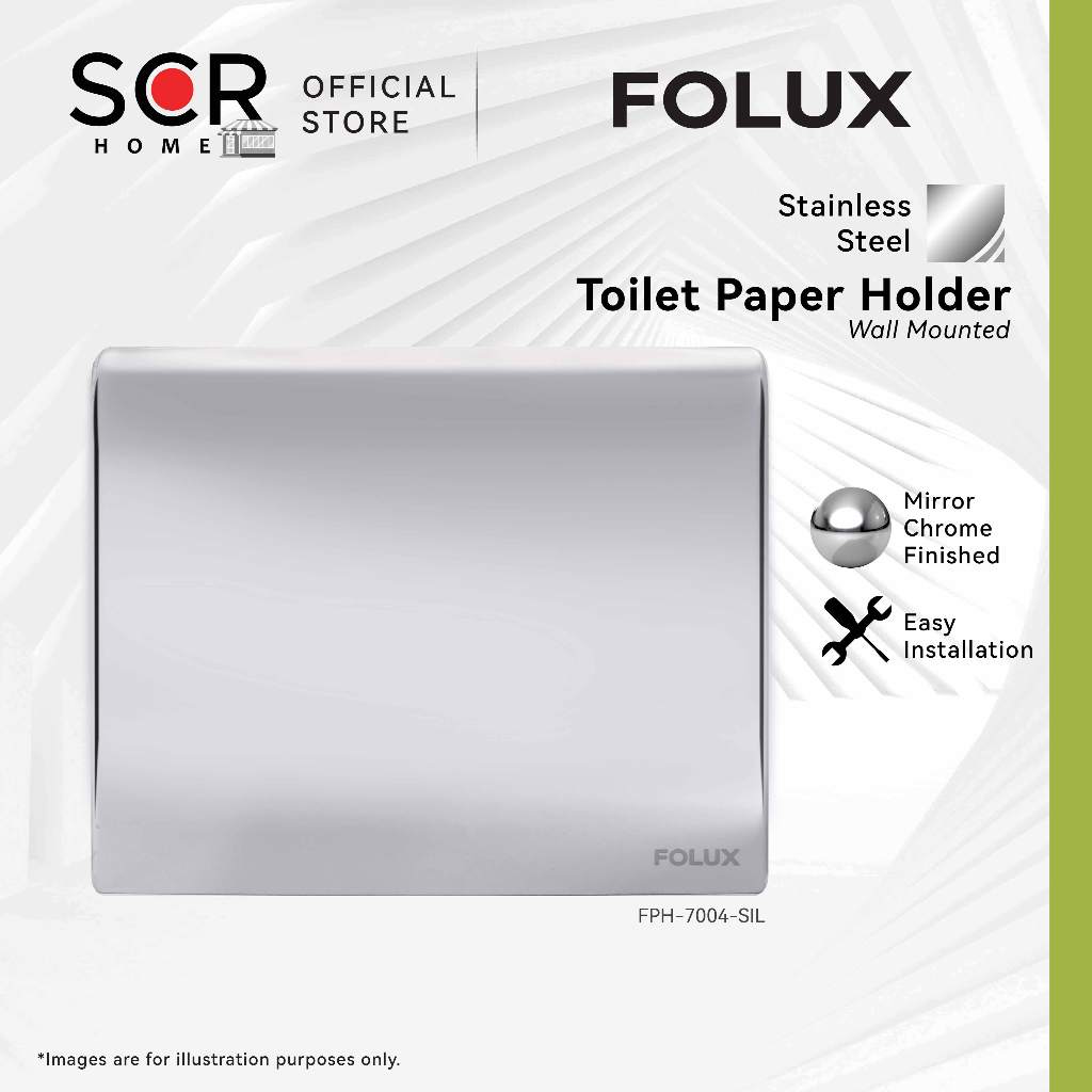 FOLUX Toilet Paper Holder Stainless Steel Mirror Chrome Bathroom ...