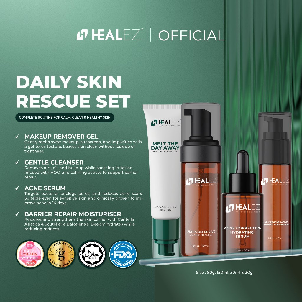 HEALEZ Daily Rescue Set - Removal Gel 80G + Cleanser 150ML + Serum 30ML ...