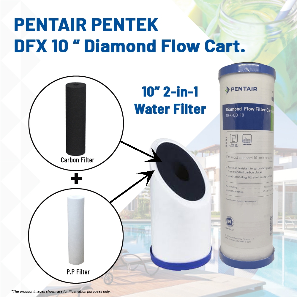 PENTAIR PENTEK 655130-43 DFX-CB-10 10inch Diamond Flow Filter Cartridge ...