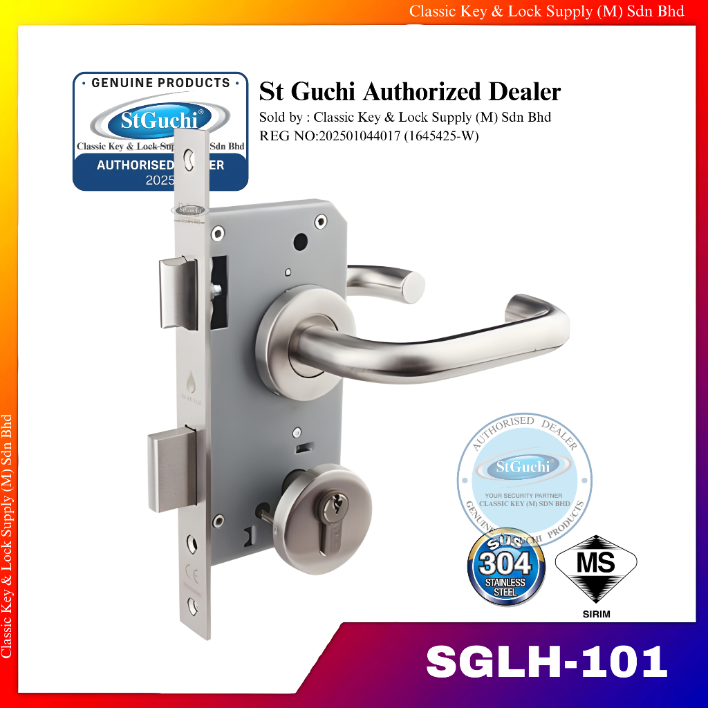 St Guchi mortise door lock lever handle SGLH-101 SIRIM Approved ...
