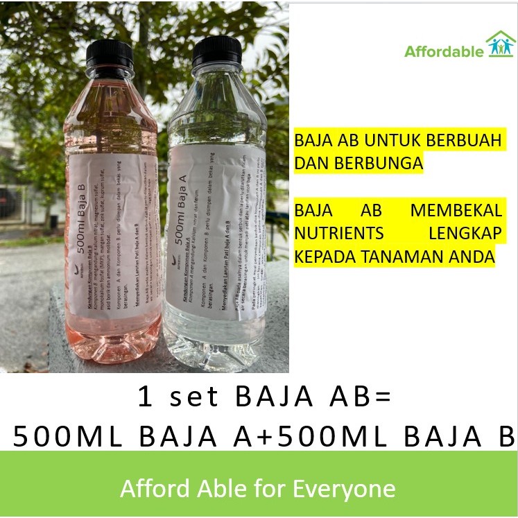 (1L Baja AB PATI ORI)-SATU SET 500ml BAJA A + 500ml BAJA B untuk ...