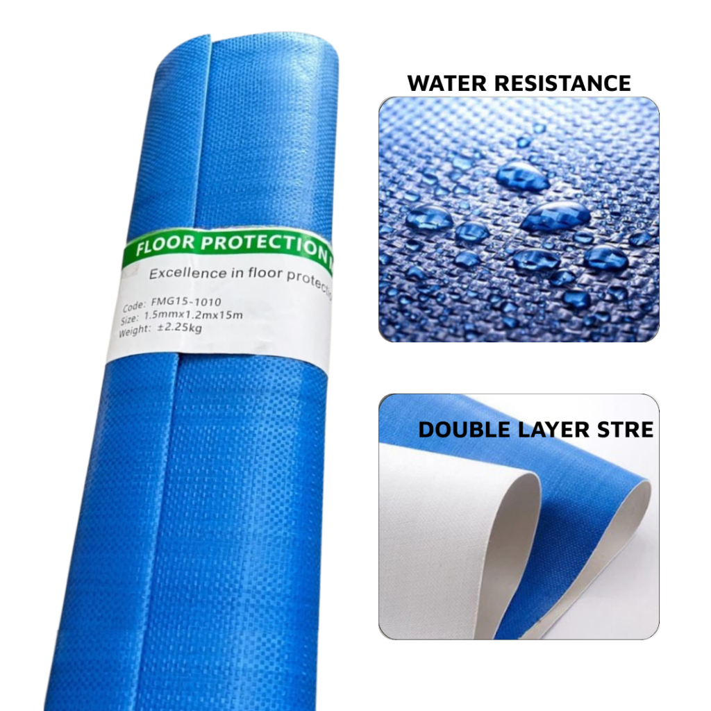 Floor Protection Mat Floorgard 1.5mm (T)x1.2m(W)x 15m (L) Floor ...
