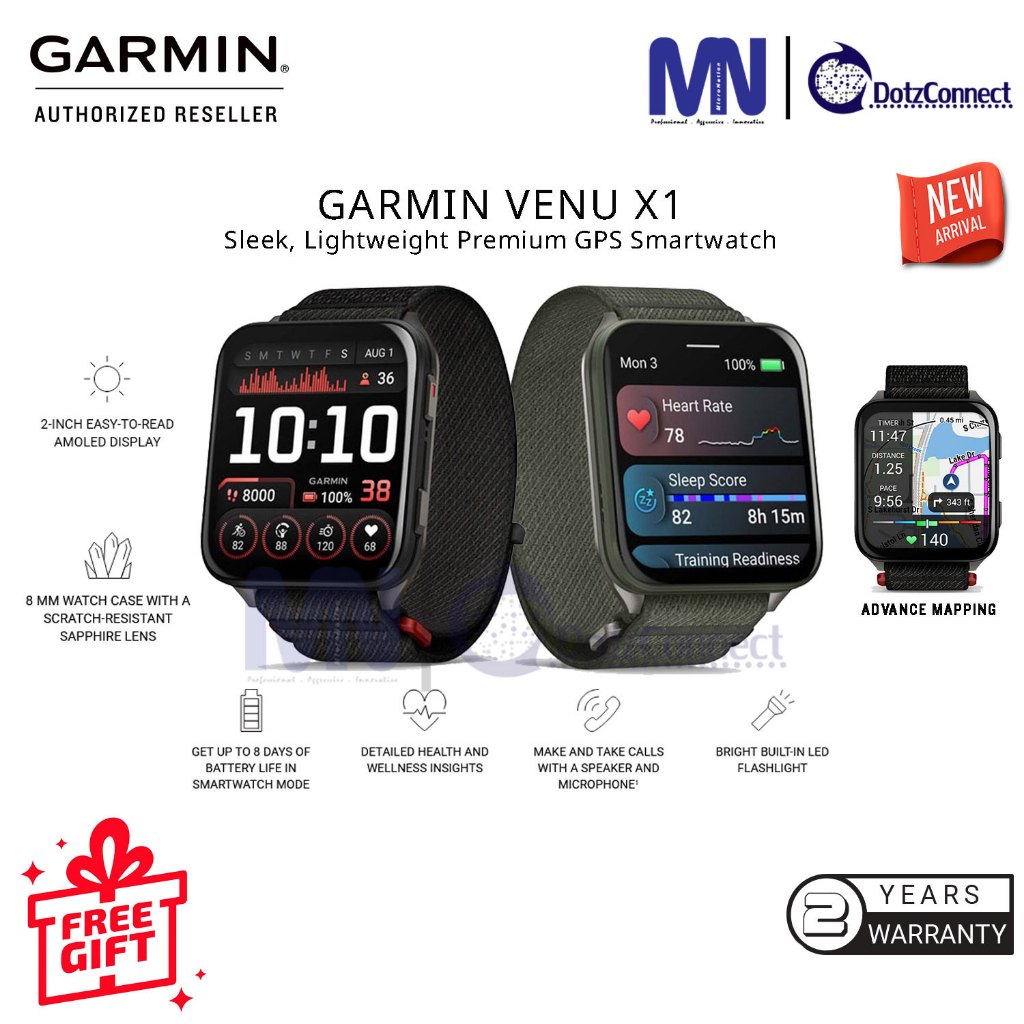 Garmin Venu X1 Premium GPS Smartwatch - Sleek, Lightweight with a ...